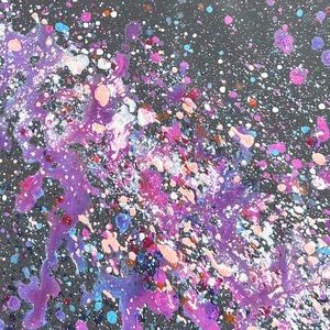 Art | Original Splattered Galaxy Painting On Canvas | Poshmark